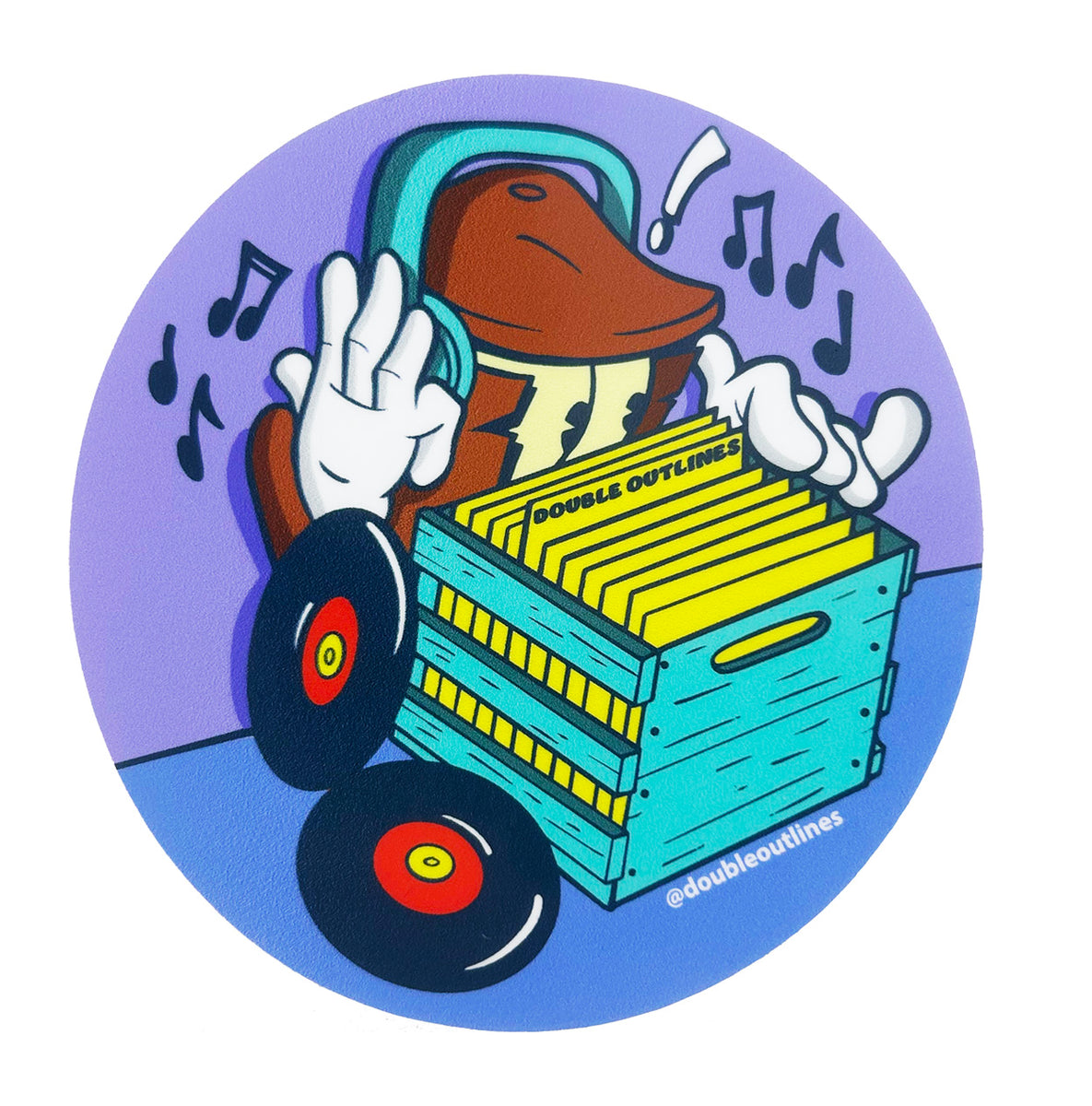 Crate Diggin' Sticker – Double Outlines