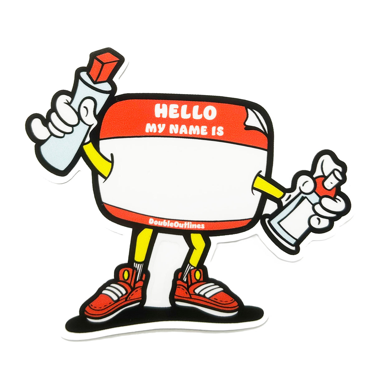 Hello My Name Is... Sticker (Red) – Double Outlines
